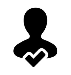 Male icon user person profile avatar check mark Vector Image