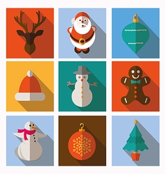 Big Christmas Squared Flat Icons Set 1 Royalty Free Vector