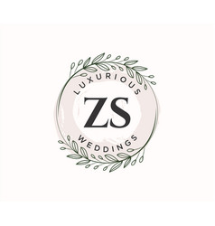 Zs initials letter wedding monogram logos Vector Image