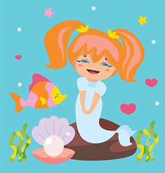 Mermaid with pearl Royalty Free Vector Image - VectorStock