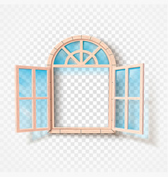 Open window frame wooden image Royalty Free Vector Image