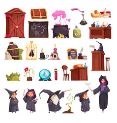 Magic school magician classroom interior Vector Image