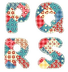 Vintage quilt alphabet Royalty Free Vector Image