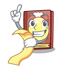 With menu cartoon open book cartoon shape Vector Image