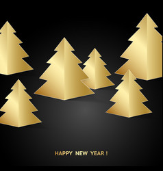 Golden fir with stars Royalty Free Vector Image