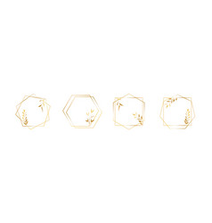Set isolated floral geometric gold frames Vector Image