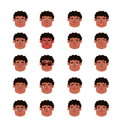 Black boy emoji icon set 2 3 Royalty Free Vector Image