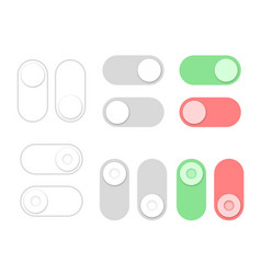 On and off toggle switch realistic buttons set Vector Image