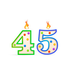 Golden number 45 forty five metallic balloon Vector Image