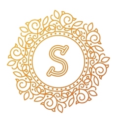 Monogram s bage logo text Royalty Free Vector Image