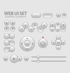 Light web ui elements design gray Royalty Free Vector Image
