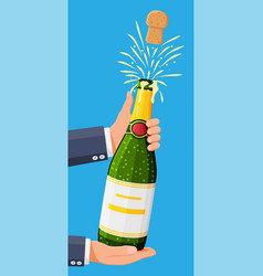 Hand drawn of champagne explosion Royalty Free Vector Image