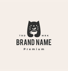 Cat coffee cup logo icon Royalty Free Vector Image