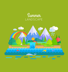 Wild nature concept in flat design Royalty Free Vector Image