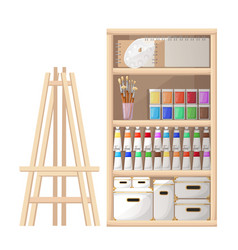 Cartoon style tools and materials for painting Vector Image