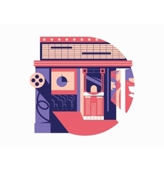 Cartoon cinema concept interior Royalty Free Vector Image