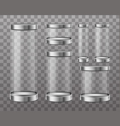 Product exhibit glass container realistic Vector Image
