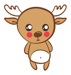 Winter deer cartoon character Royalty Free Vector Image