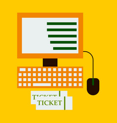 Computer and ticket Royalty Free Vector Image - VectorStock