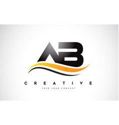 Ab a b letter modern logo design with yellow Vector Image