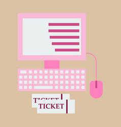 Computer and ticket Royalty Free Vector Image - VectorStock