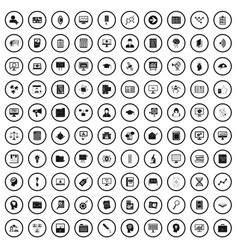 100 data visualization icons set simple style Vector Image