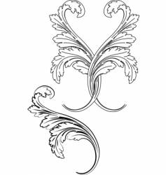 Baroque leafs rosette calligraphy style Royalty Free Vector