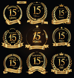 15 year ribbon anniversary Royalty Free Vector Image