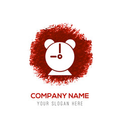 Alaram clock - red watercolor circle splash Vector Image