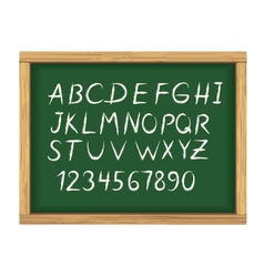 Chalk font or type alphabet on blackboard Vector Image