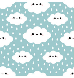 Seamless pattern with clouds and rain Royalty Free Vector