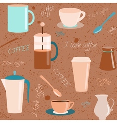 Seamless pattern with coffee related elements Vector Image