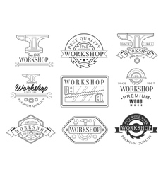 Set logos for workshop and blacksmiths Royalty Free Vector