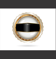 Golden medal sticker gold metal badge Royalty Free Vector