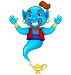 Cartoon strong genie isolated on white background Vector Image