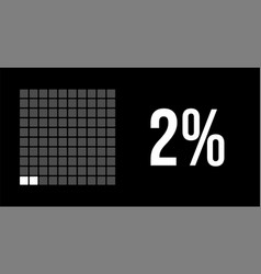 Two percent chart 2 percentage diagram circle Vector Image
