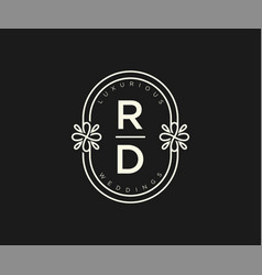 Rd initials letter wedding monogram logos Vector Image