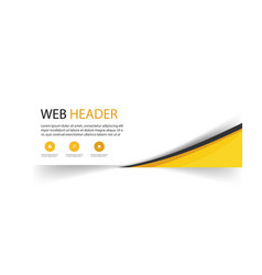 Curve black yellow header design background Vector Image