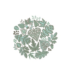 Leaf background round pattern with leaf Royalty Free Vector