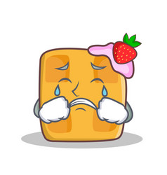 Angry waffle character cartoon design Royalty Free Vector