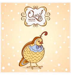 A bird quail cartoon style Royalty Free Vector Image