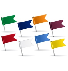 Asia flags collection big set blue pin icon Vector Image