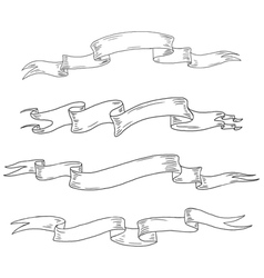 Vintage banners hand drawn abstract ribbons Vector Image