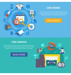 Wheel alignment and car spares horizontal banner Vector Image
