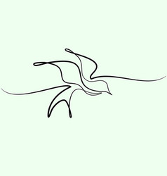 Continuous line bird Royalty Free Vector Image
