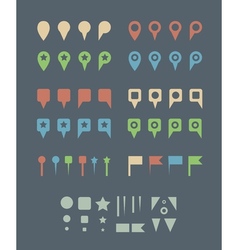 Set of A-Z Alphabet Pin Marker Flat Icons Map GPS Vector Image