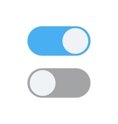 Toggle switch buttons on and off 3d oval gray Vector Image