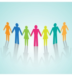 Multi-color community pictograms in village Vector Image