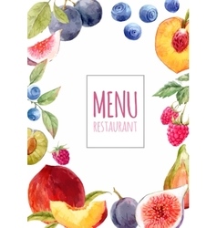 Watercolor menu template Royalty Free Vector Image