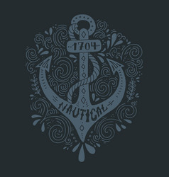 Hand drawn nautical lettering Royalty Free Vector Image